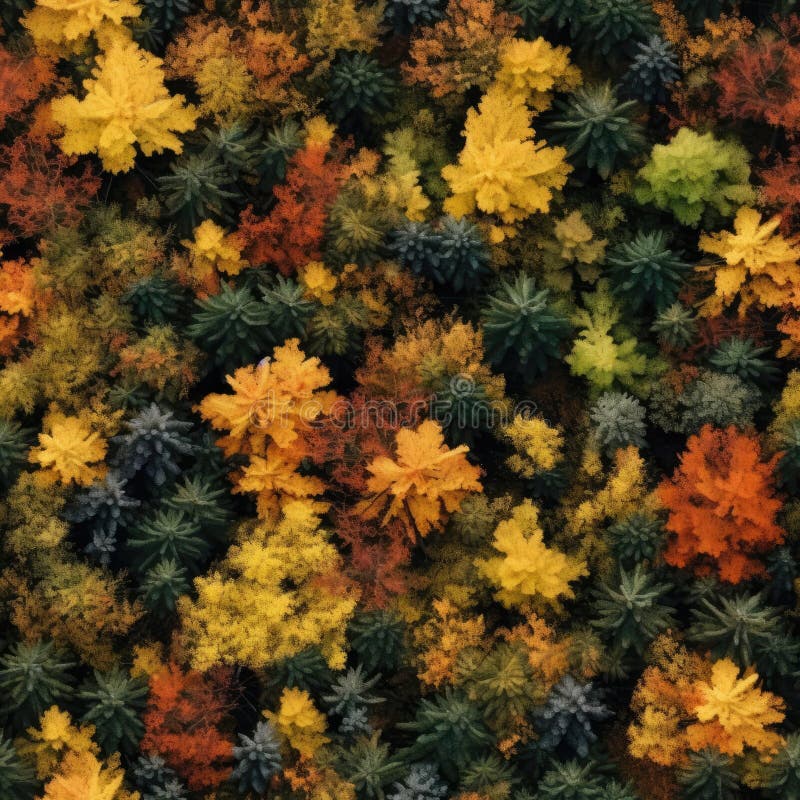 Seamless. Top View of the Autumn Forest Stock Illustration ...