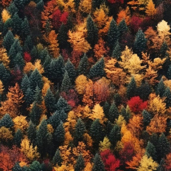 Seamless. Top View of the Autumn Forest Stock Illustration ...