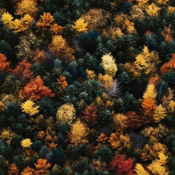 Seamless. Top View of the Autumn Forest Stock Illustration ...