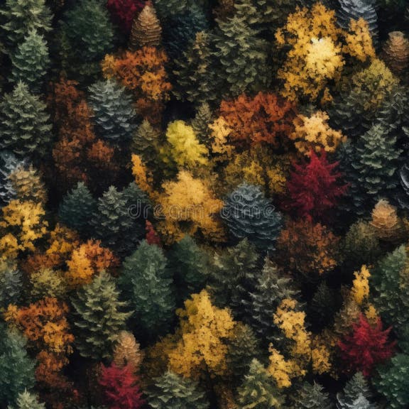 Seamless. Top View of the Autumn Forest Stock Illustration ...