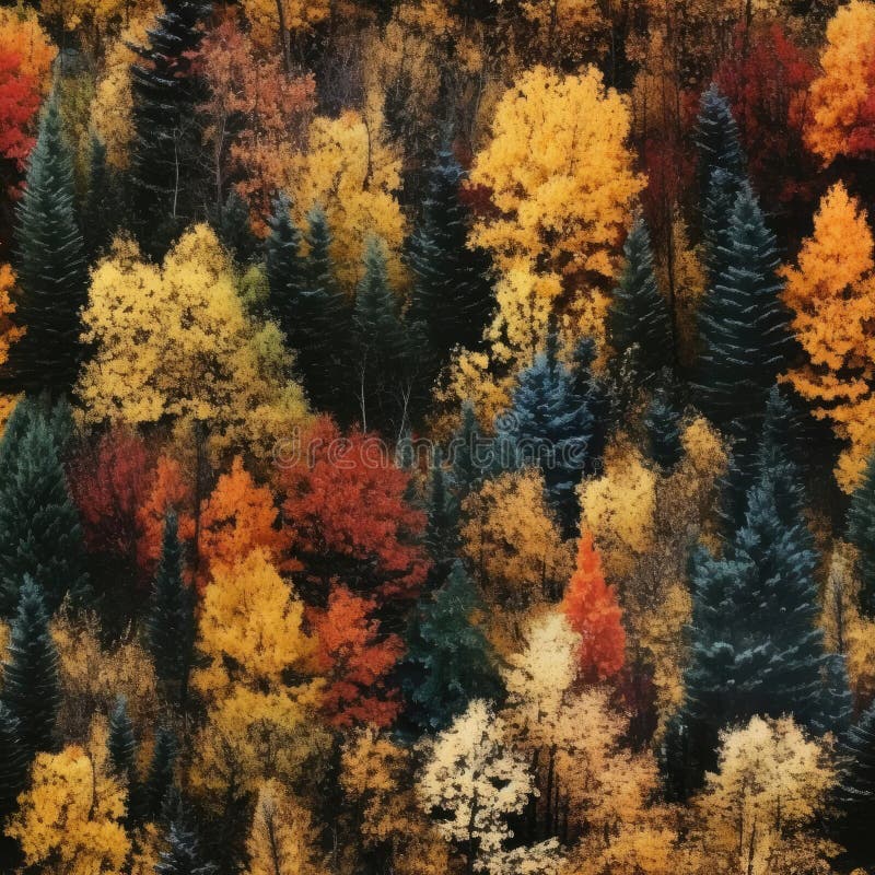 Seamless. Top View of the Autumn Forest Stock Illustration ...