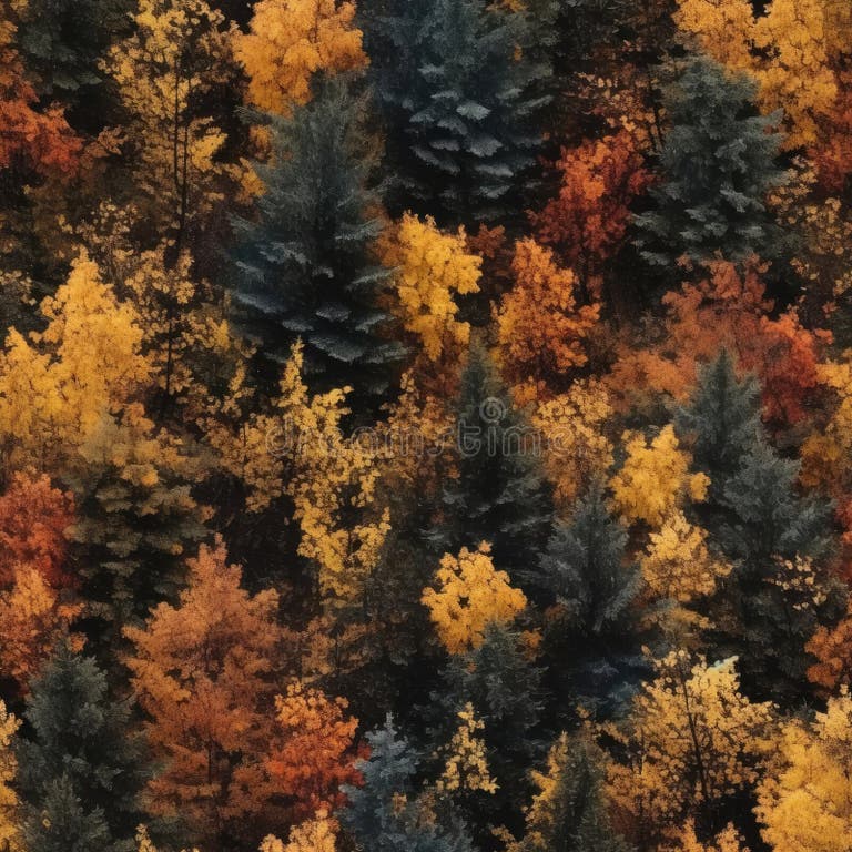 Seamless. Top View of the Autumn Forest Stock Illustration ...