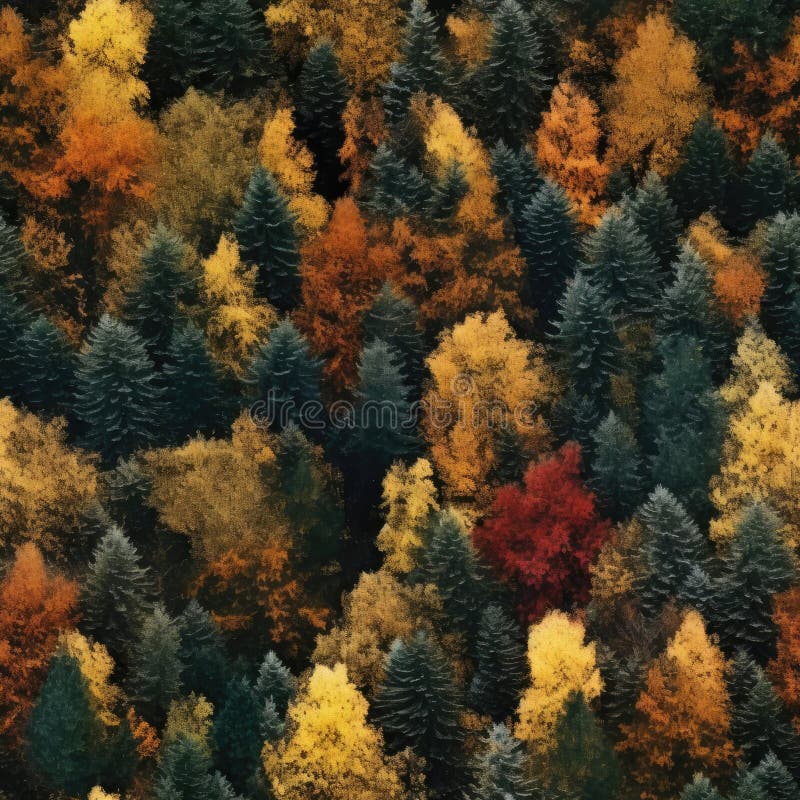 Seamless. Top View of the Autumn Forest Stock Illustration ...