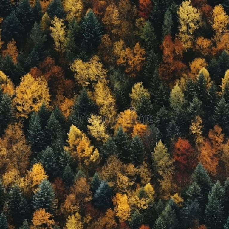 Seamless. Top View of the Autumn Forest Stock Illustration ...