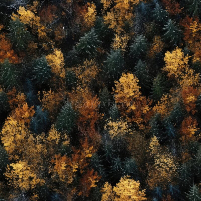 Seamless. Top View of the Autumn Forest Stock Illustration ...