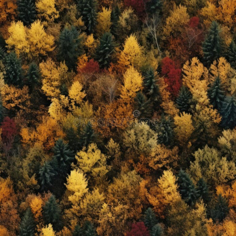 Seamless. Top View of the Autumn Forest Stock Illustration ...