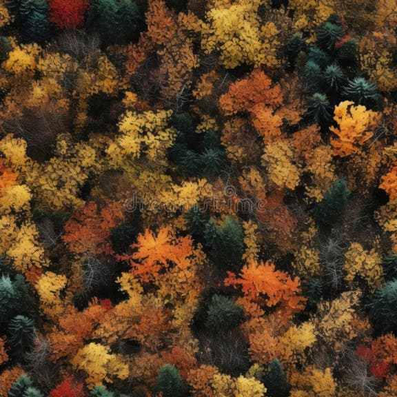 Seamless. Top View of the Autumn Forest Stock Illustration ...