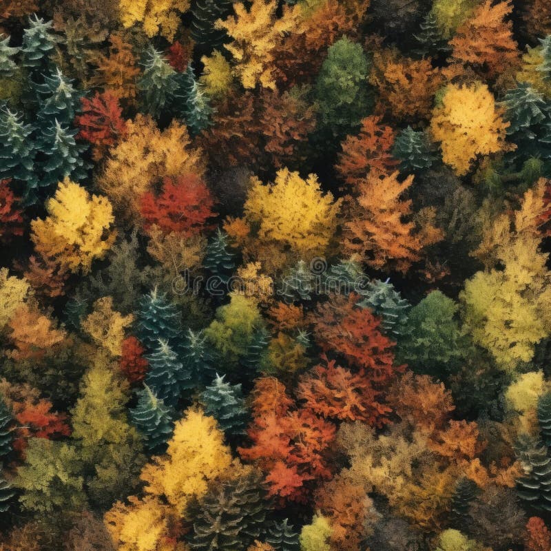 Seamless. Top View of the Autumn Forest Stock Illustration ...
