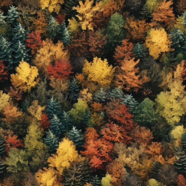 Seamless. Top View of the Autumn Forest Stock Illustration ...
