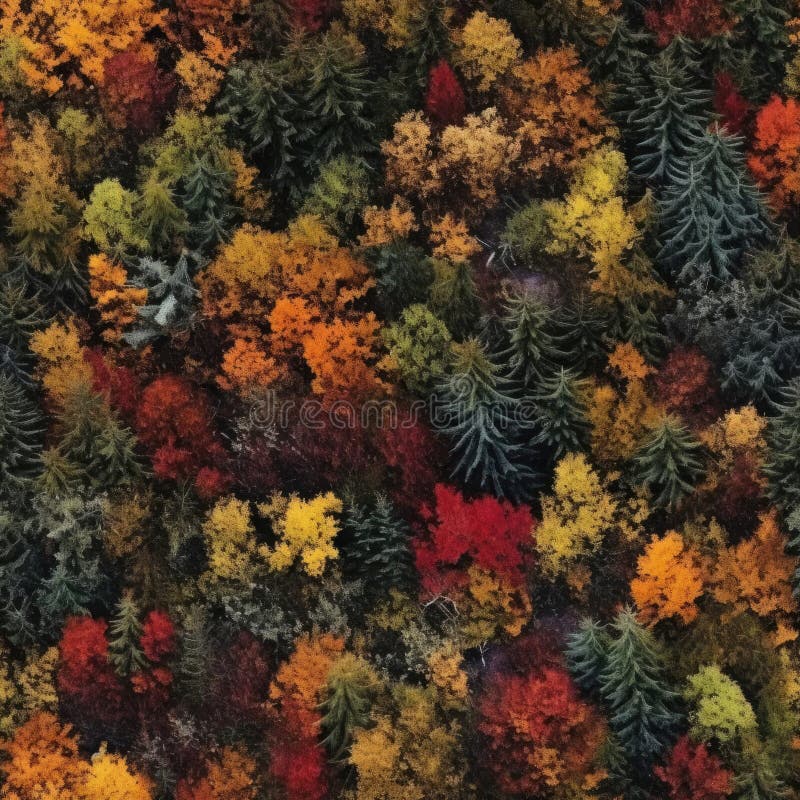 Seamless. Top View of the Autumn Forest Stock Illustration ...