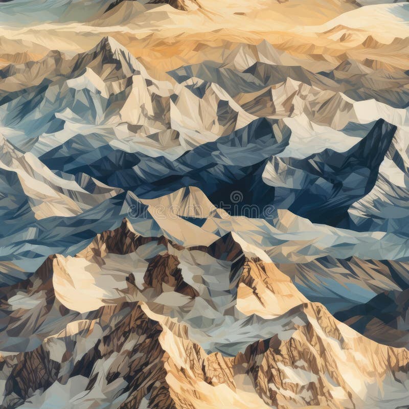 Seamless, Top View of Mountain Ranges Stock Illustration - Illustration ...