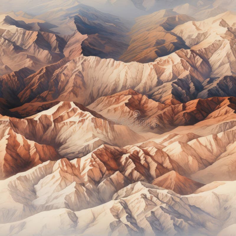 Seamless, Top View of Mountain Ranges Stock Photo - Image of tourism ...