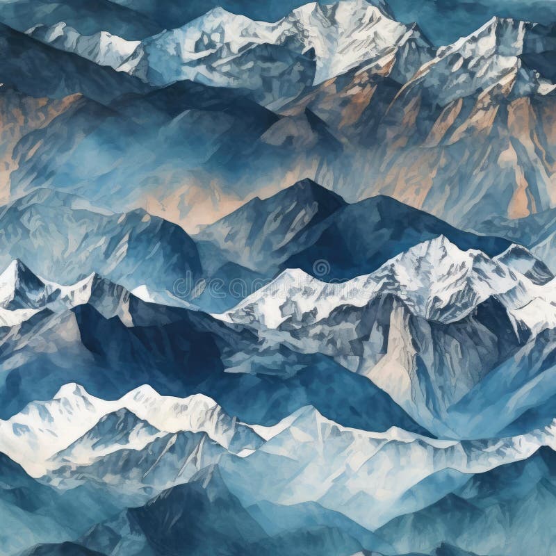 Seamless, Top View of Mountain Ranges Stock Photo - Image of mountain ...