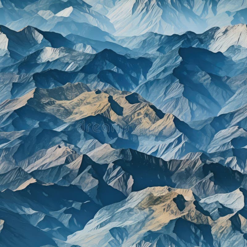 Seamless, Top View of Mountain Ranges Stock Illustration - Illustration ...