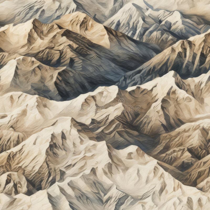 Seamless, Top View of Mountain Ranges Stock Illustration - Illustration ...