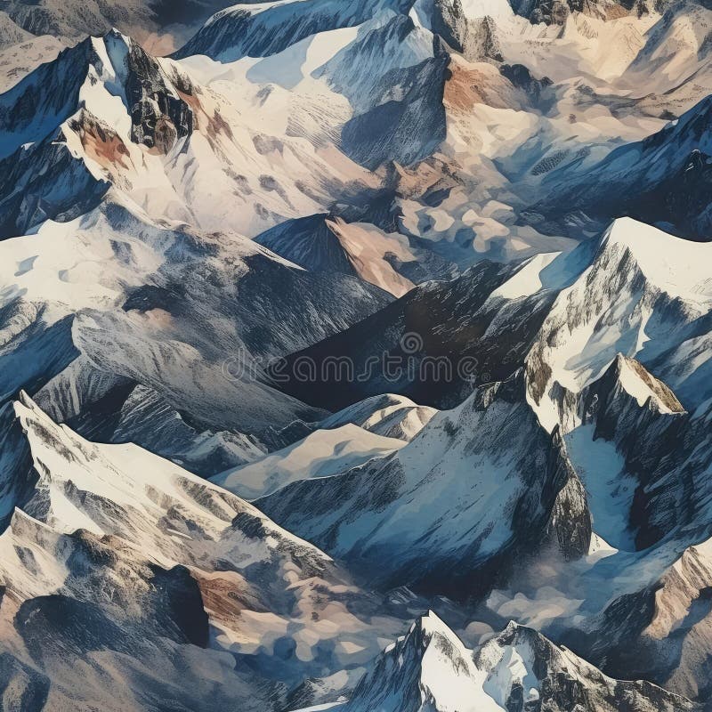 Seamless, Top View of Mountain Ranges Stock Image - Image of ...