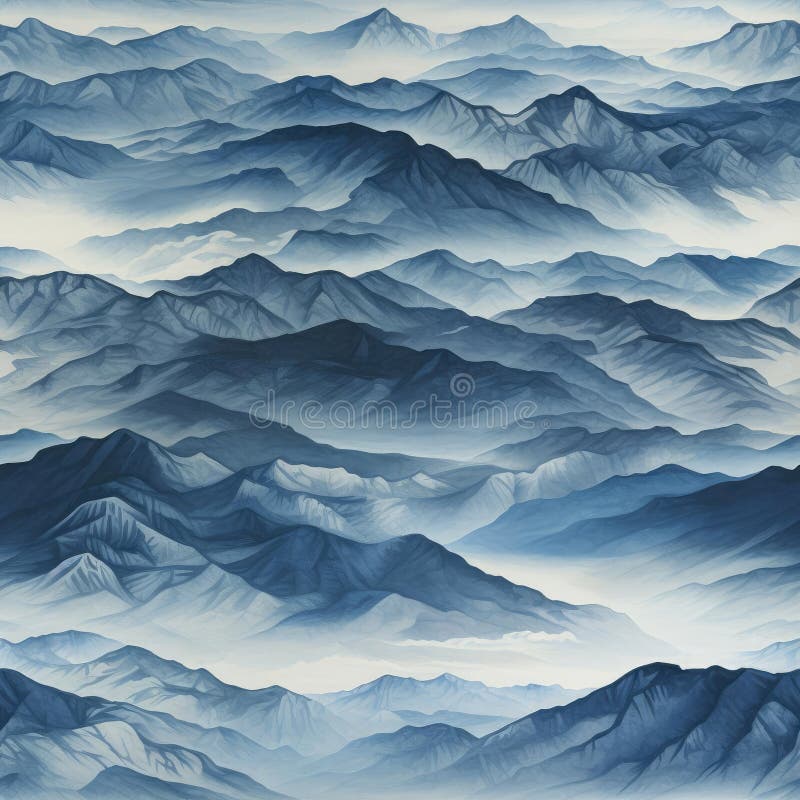 Seamless, Top View of Mountain Ranges Stock Illustration - Illustration ...