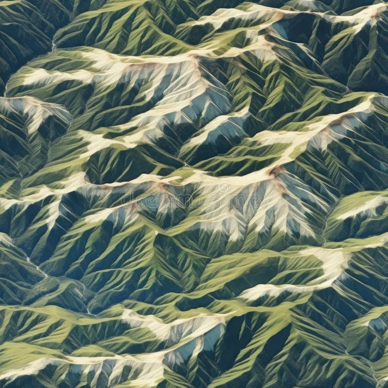Seamless, Top View of Mountain Ranges Stock Photo - Image of ridge ...