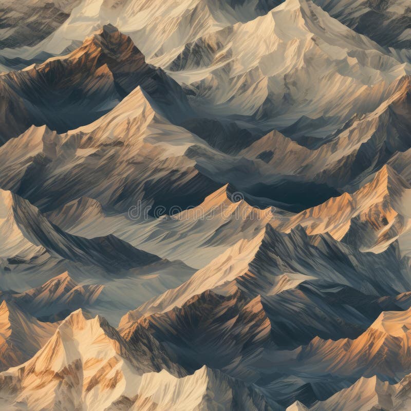Seamless, Top View of Mountain Ranges Stock Photo - Image of silhouette ...