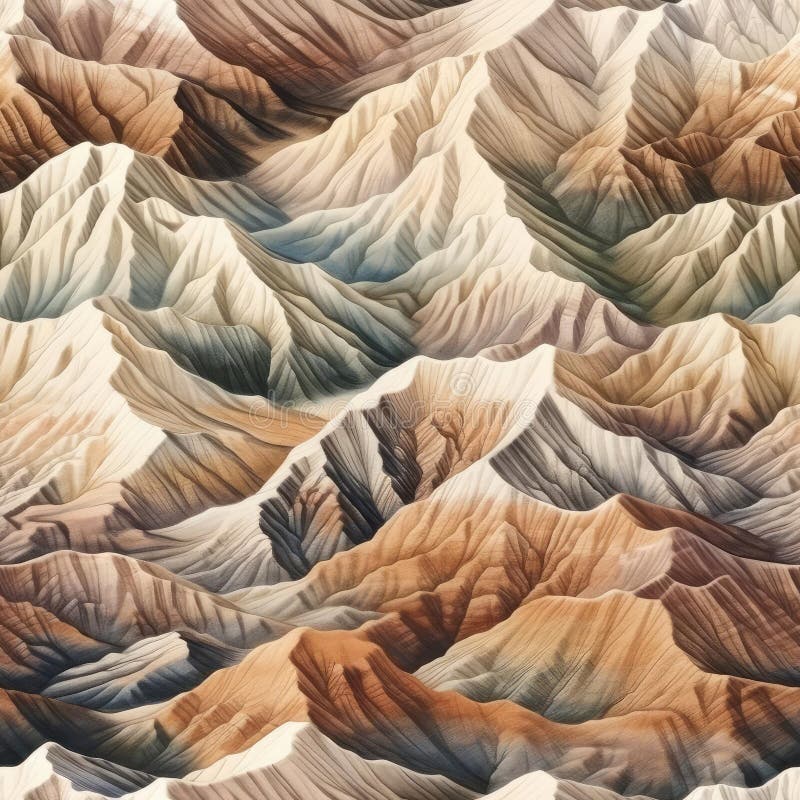 Seamless, Top View of Mountain Ranges Stock Illustration - Illustration ...