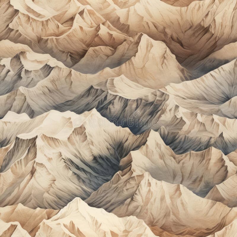 Seamless, Top View of Mountain Ranges Stock Illustration - Illustration ...