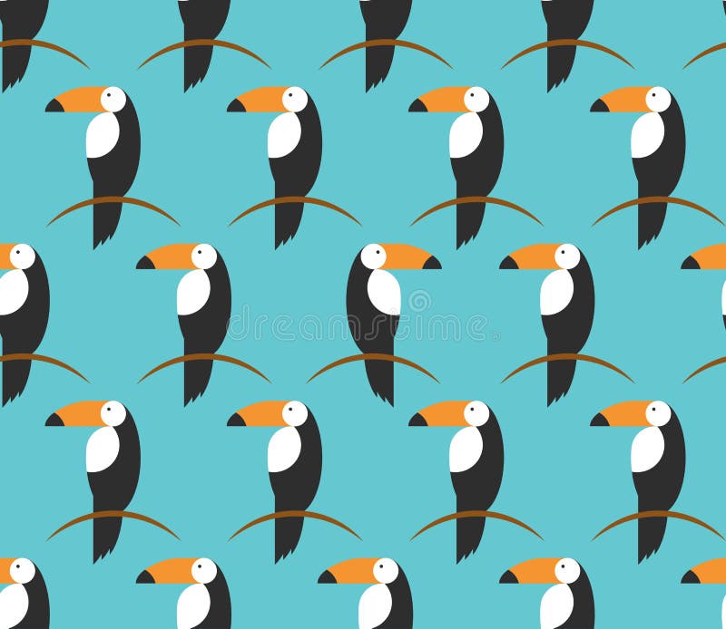 Seamless Toucans Pattern. Vector Tropical Background. Toucan Icon ...