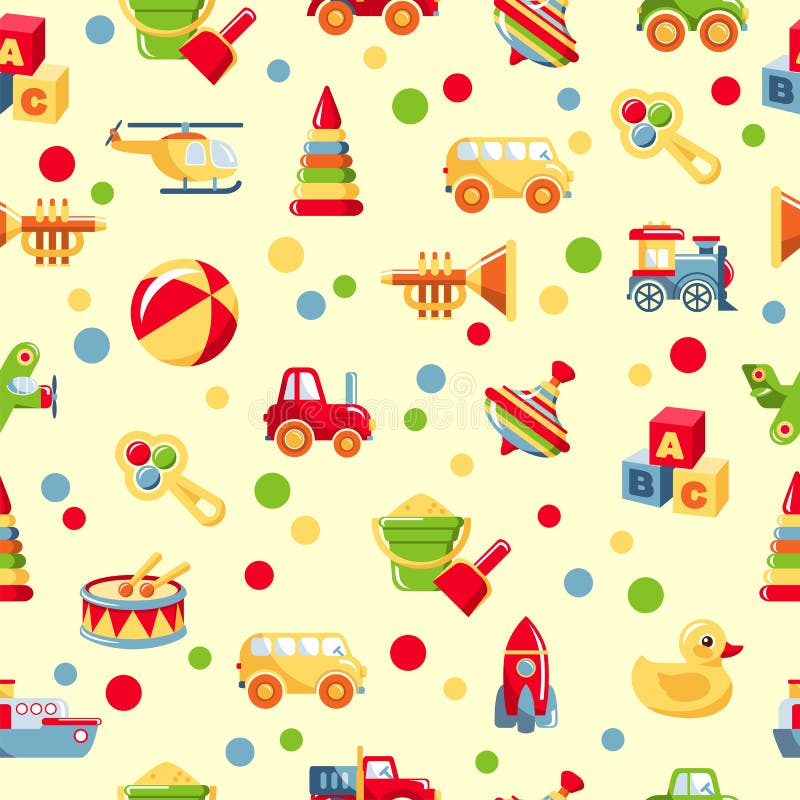 Seamless toys pattern stock vector. Illustration of game - 45448876