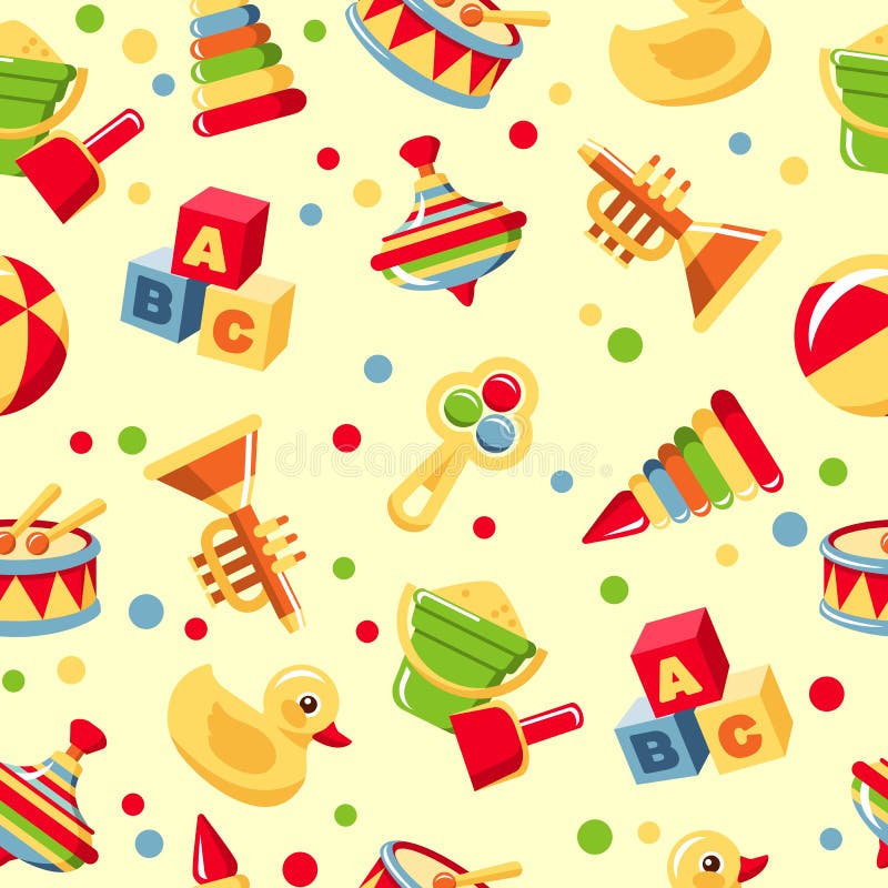 Seamless toys pattern stock vector. Illustration of kids - 45448848