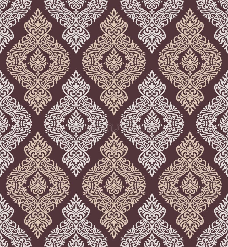 Seamless Traditional Asian Damask Wallpaper Design Stock Vector ...