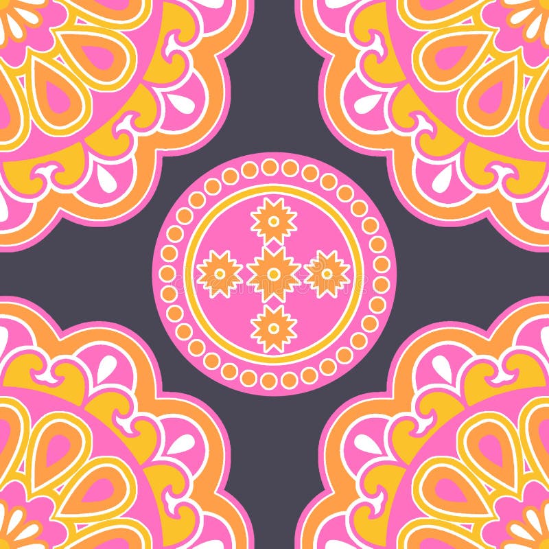 Seamless Traditional Colorful Motif Background Stock Illustration ...