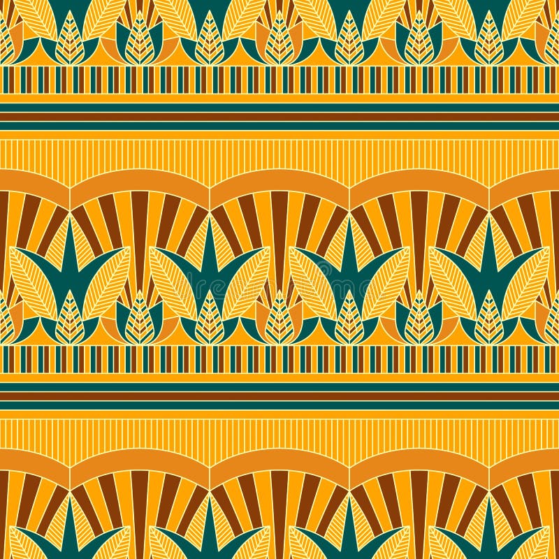 Seamless Traditional Coloured Egypt Pattern Stock Vector - Illustration ...