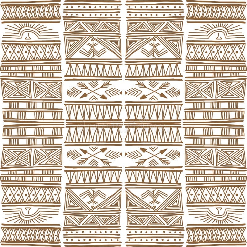 Seamless Traditional Doodle Indian Ornament Stock Vector - Illustration ...