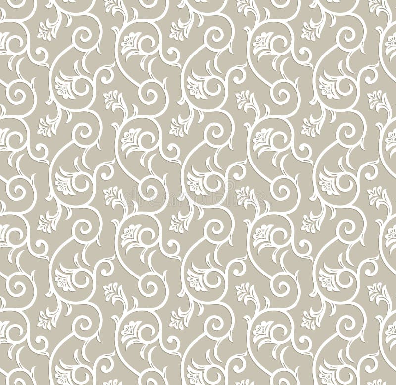 Seamless Traditional Floral Wallpaper Stock Illustration - Illustration ...