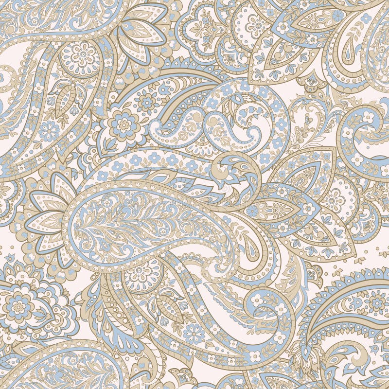 Seamless Traditional Indian Paisley Pattern. Vector Ethnic Background ...