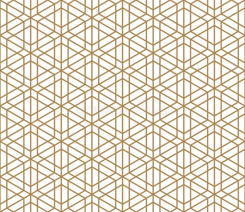 Seamless Traditional Japanese Ornament Kumiko.Golden Color Lines Stock ...