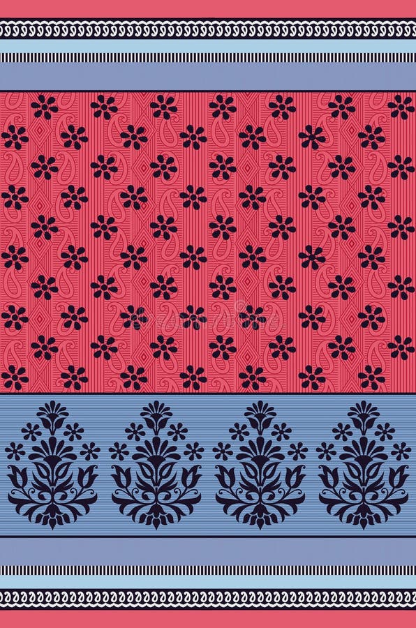 Seamless Traditional Textile Saree Design Decorative Pattern Background ...