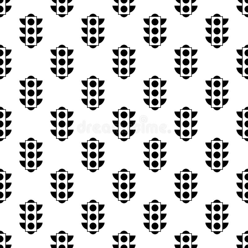 Traffic Light Seamless Pattern, Simple Vector Sign Stock Illustration ...