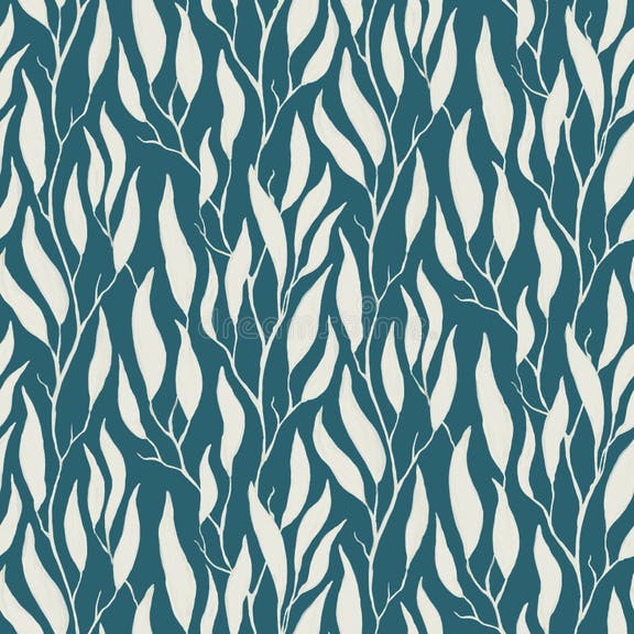 Seamless Trailing Florals Pattern, Gouache Painted Stylized Plants and ...