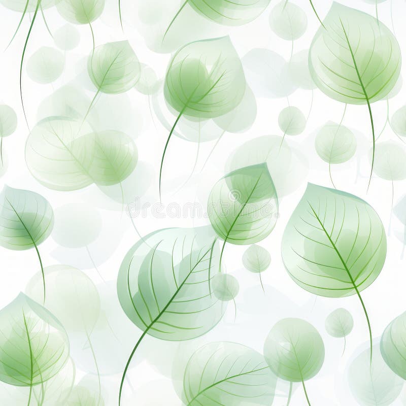 Seamless Translucent Texture of Green Foliage Skeleton Pattern with ...