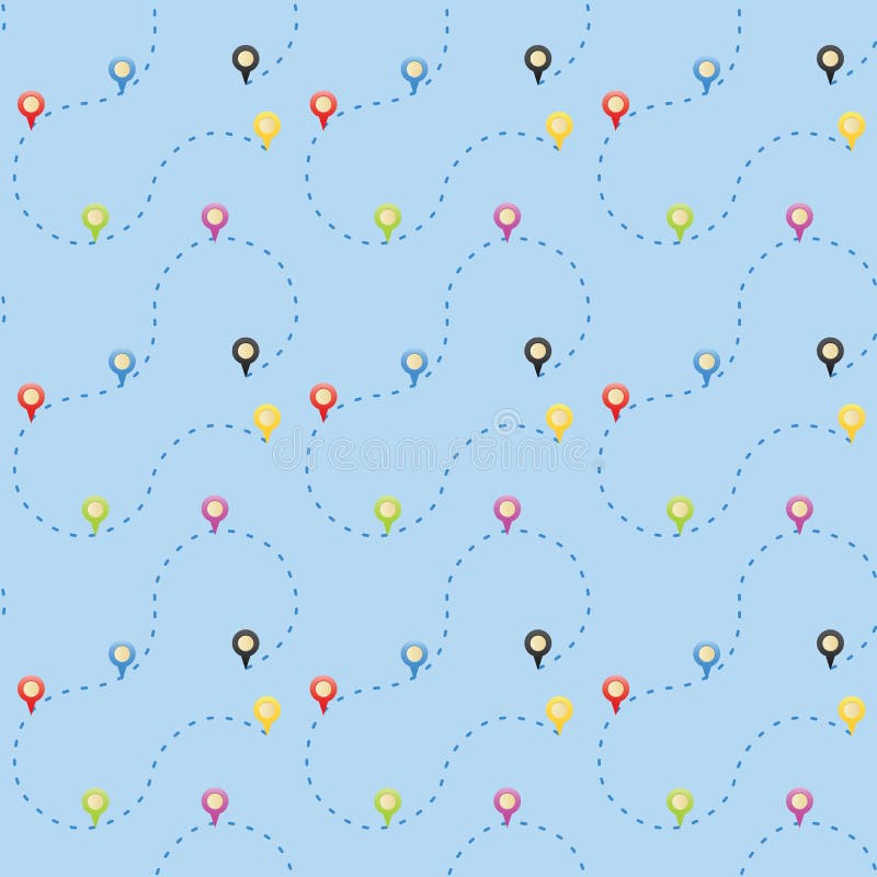 Seamless Traveling Path Pattern Stock Vector - Illustration of flat ...