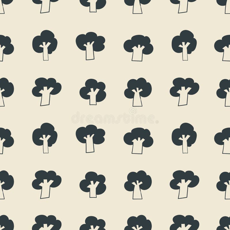 Seamless tree pattern stock illustration. Illustration of retro - 63495179