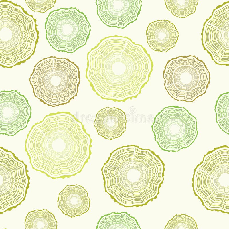 Seamless Tree Rings Pattern Stock Vector - Illustration of green ...