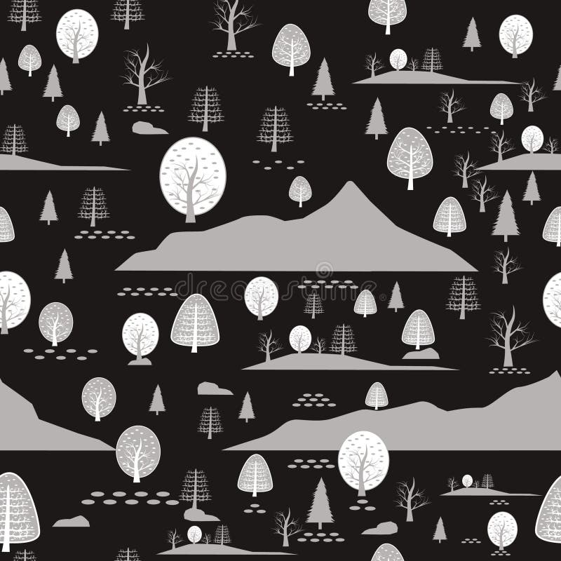 Seamless Trees Background Design. Vector Illustration Decorative Design ...