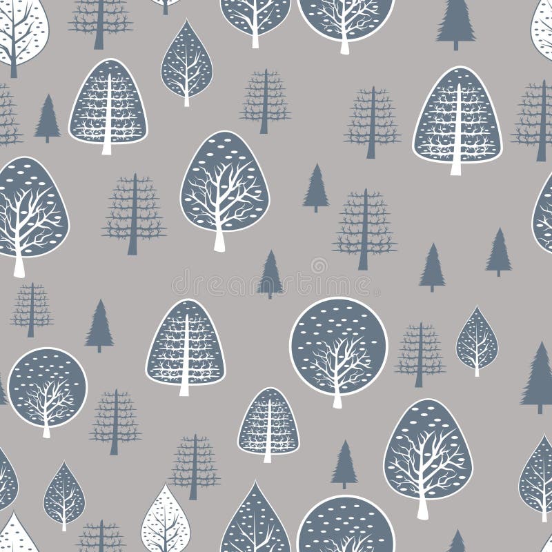 Seamless trees pattern stock vector. Illustration of design - 12161568