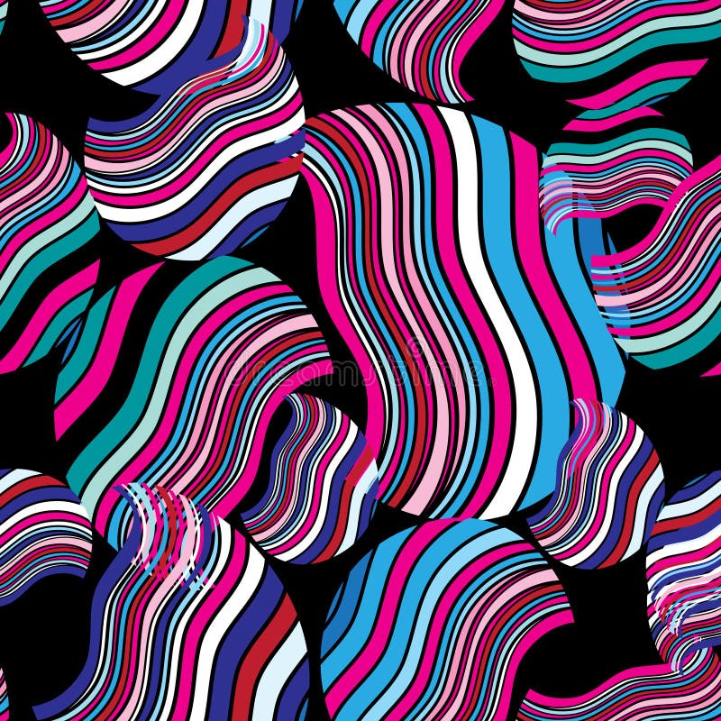 Seamless Trendy Abstract Pattern from Different Waves Stock ...
