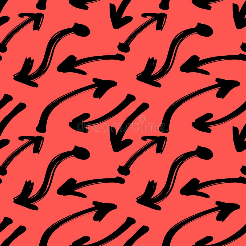 Seamless Trendy Arrows Pattern. Black and White Arrows in a Modern ...