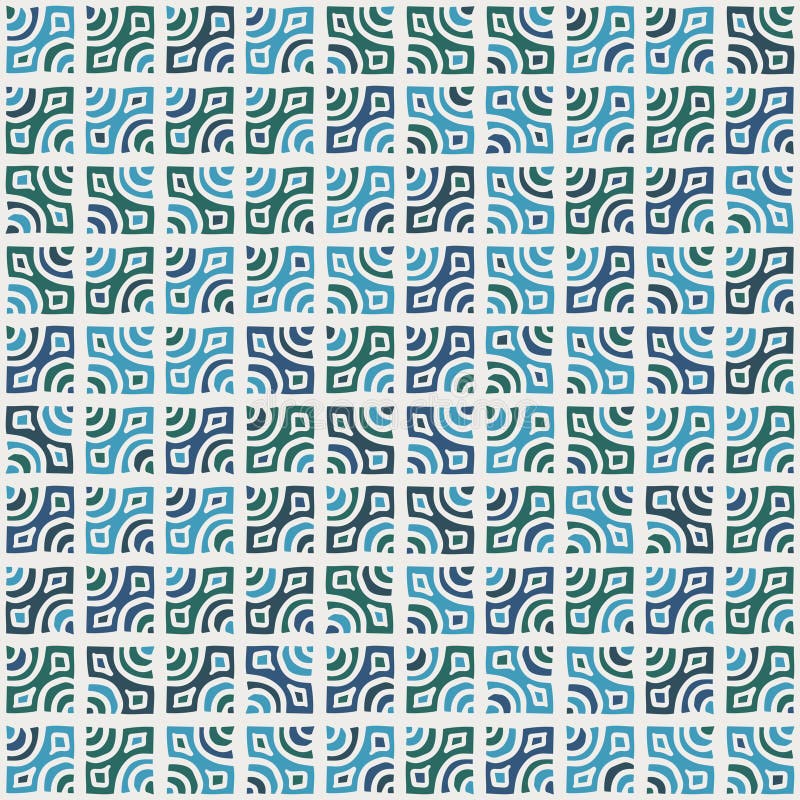 Seamless Trendy Doodle Geo Tile Swatch Pattern Stock Vector ...