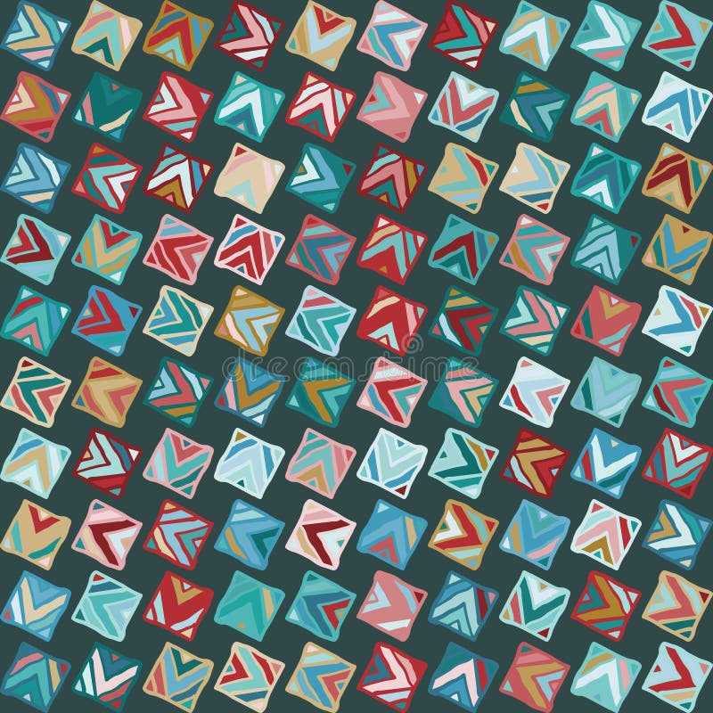 Seamless Trendy Doodle Geo Tile Swatch Pattern Stock Vector ...