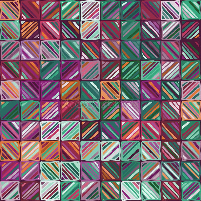 Seamless Trendy Doodle Geo Tile Swatch Pattern Stock Vector ...