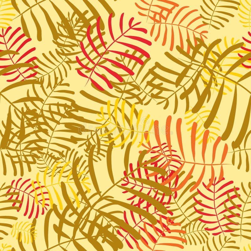 Seamless Trendy Pattern Design with Leafs Stock Vector - Illustration ...